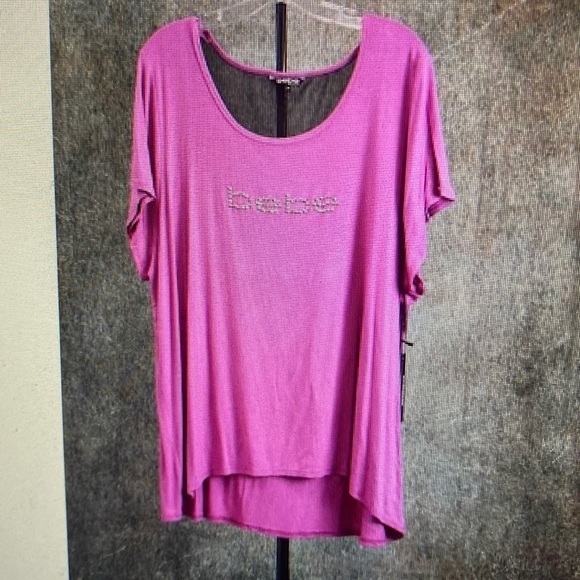 bebe | Tops | New Bebe Womans Purplepink Short Sleeve Shirt | Poshmark